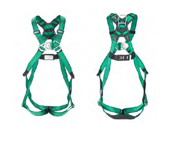 MSA V-FORM HARNESS STEEL HARWARE, BACK & CHEST D-RING, QWIK-FIT LEG ...
