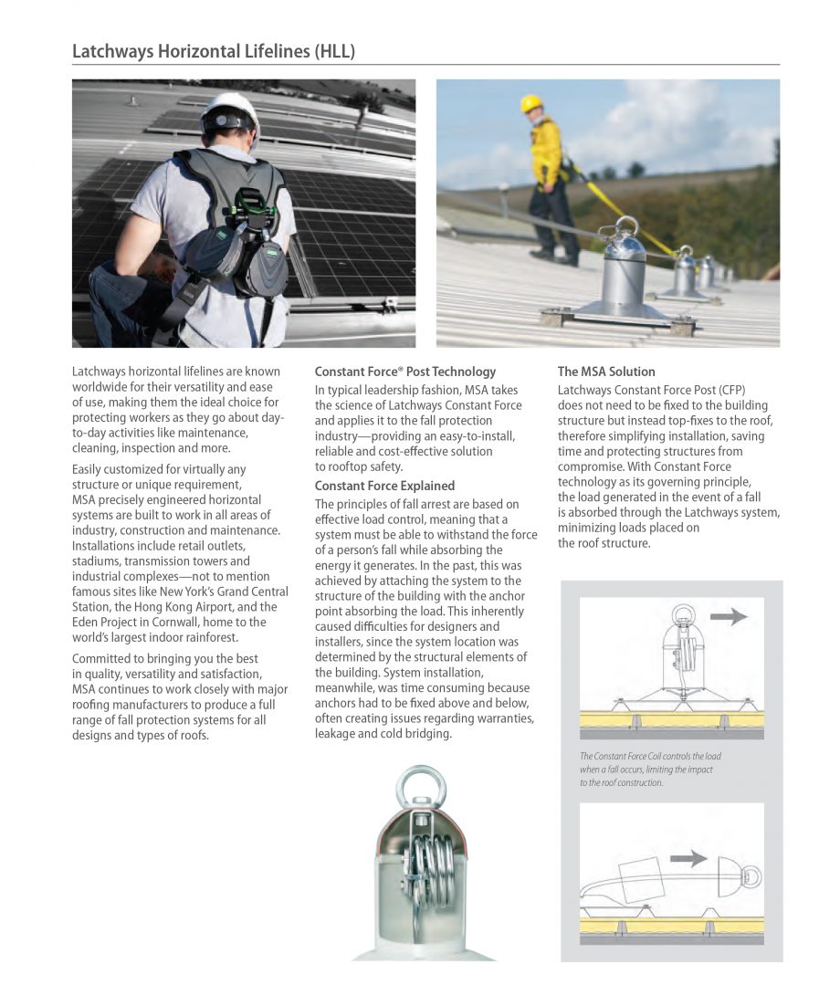 MSA LATCHWAYS HORIZONTAL LIFELINES(HLL) – Excelsafe